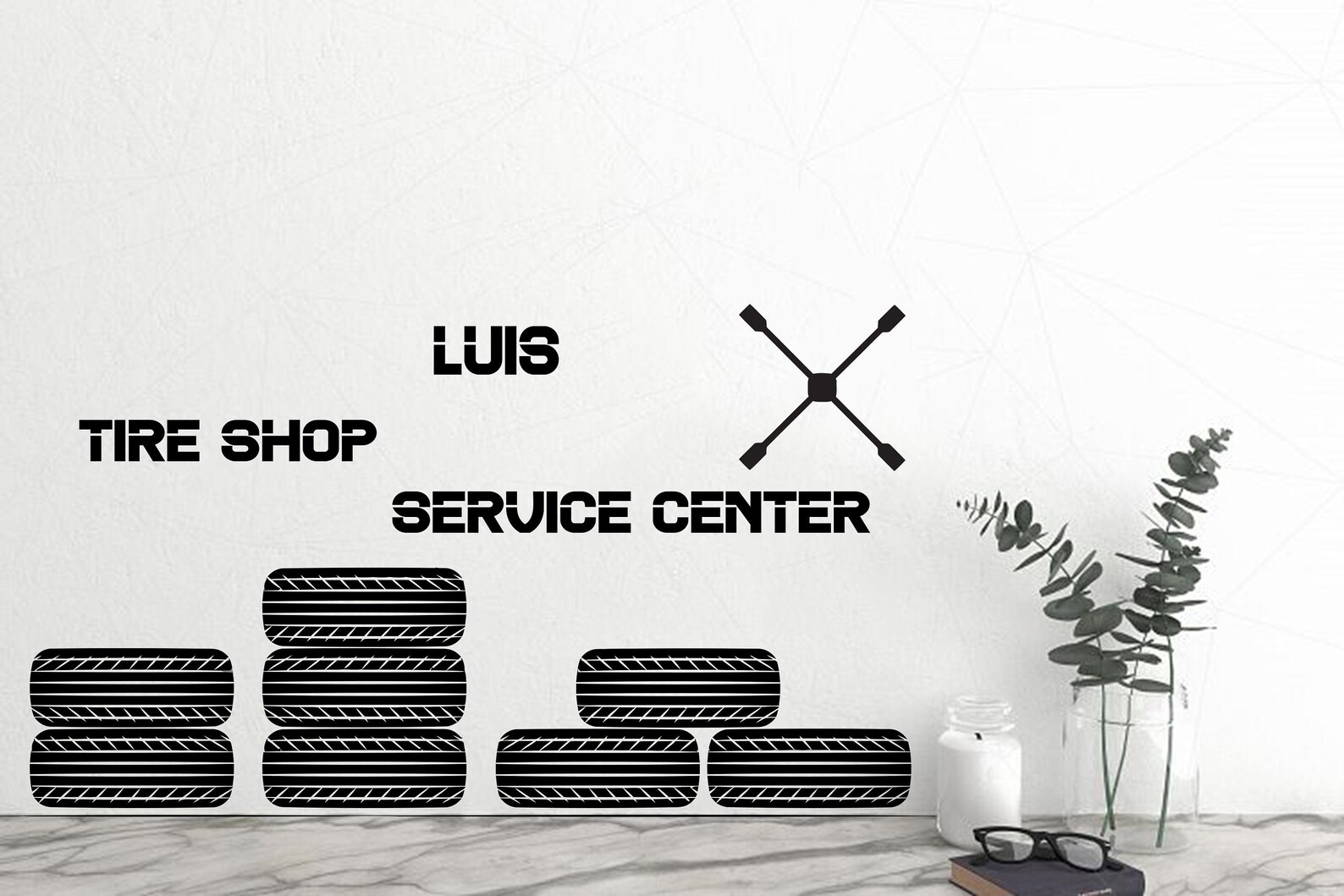 Tire Shop Service Center Decals Tires Wall Vinyl Sticker Art - Etsy