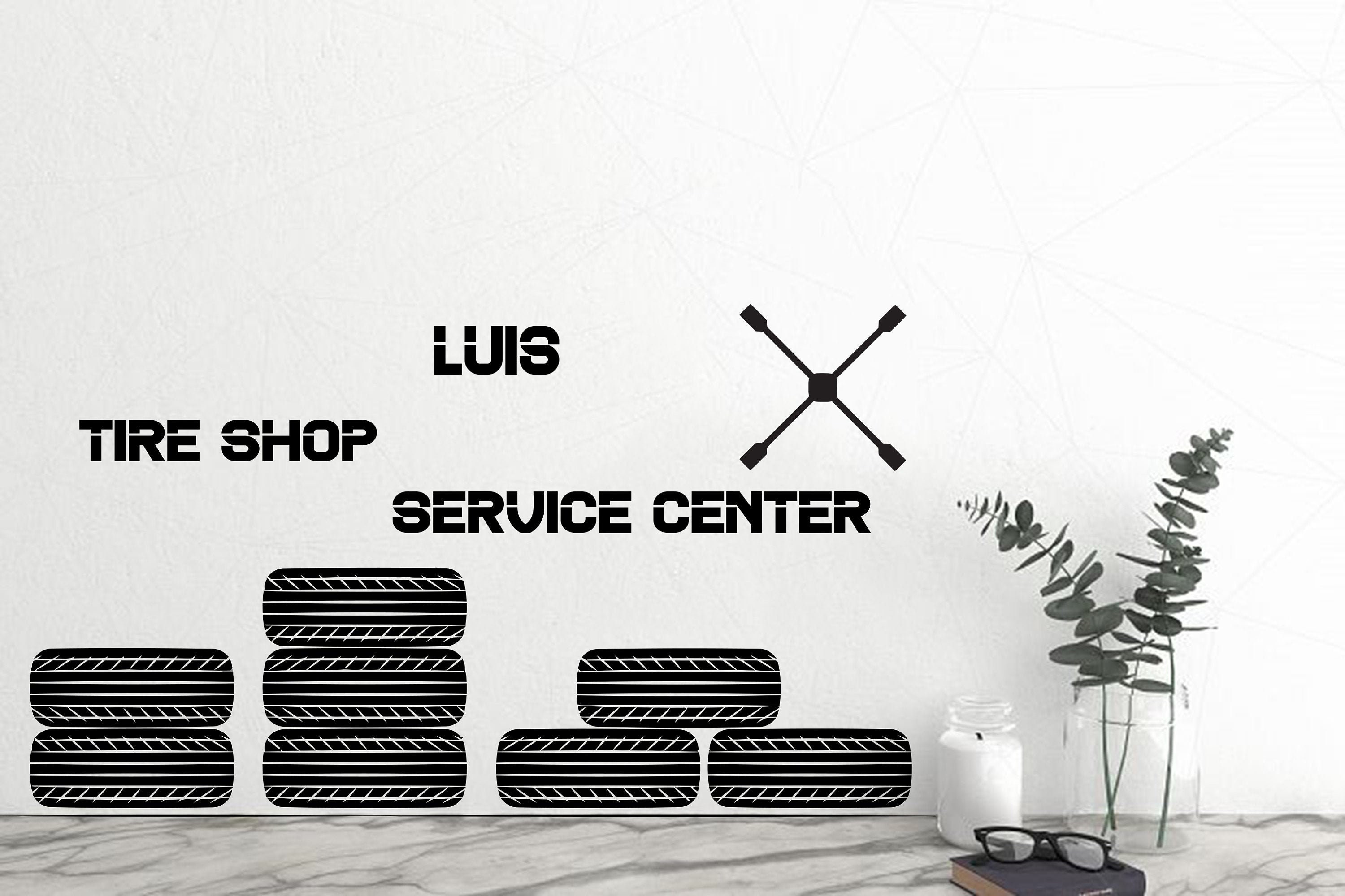 Tire shop service center decals Tires wall Vinyl Sticker Art | Etsy