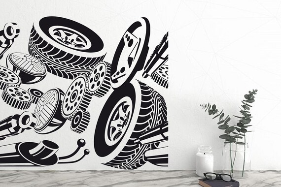 Mechanical Service Wall Decals Car Auto Motorcycle Sports Auto - Etsy