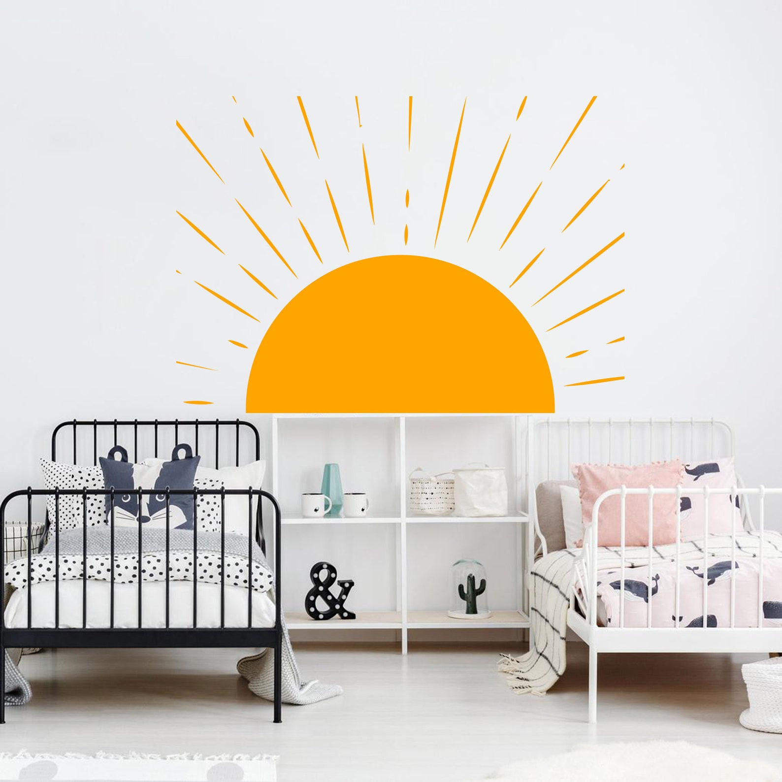 Sun Wall Decal Vinyl Sunset Decals Sunshine Wall Decal Half - Etsy