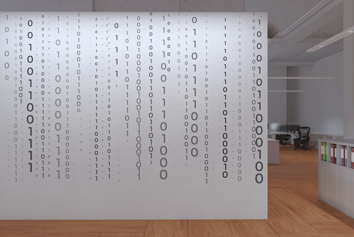 Binary Code Wall Decal Technology Vinyl Wall Art Decals - Etsy