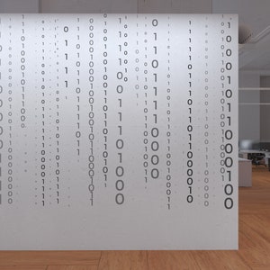 Binary Code Wall Decal, Technology Vinyl Wall Art Decals, Gamer Room ...