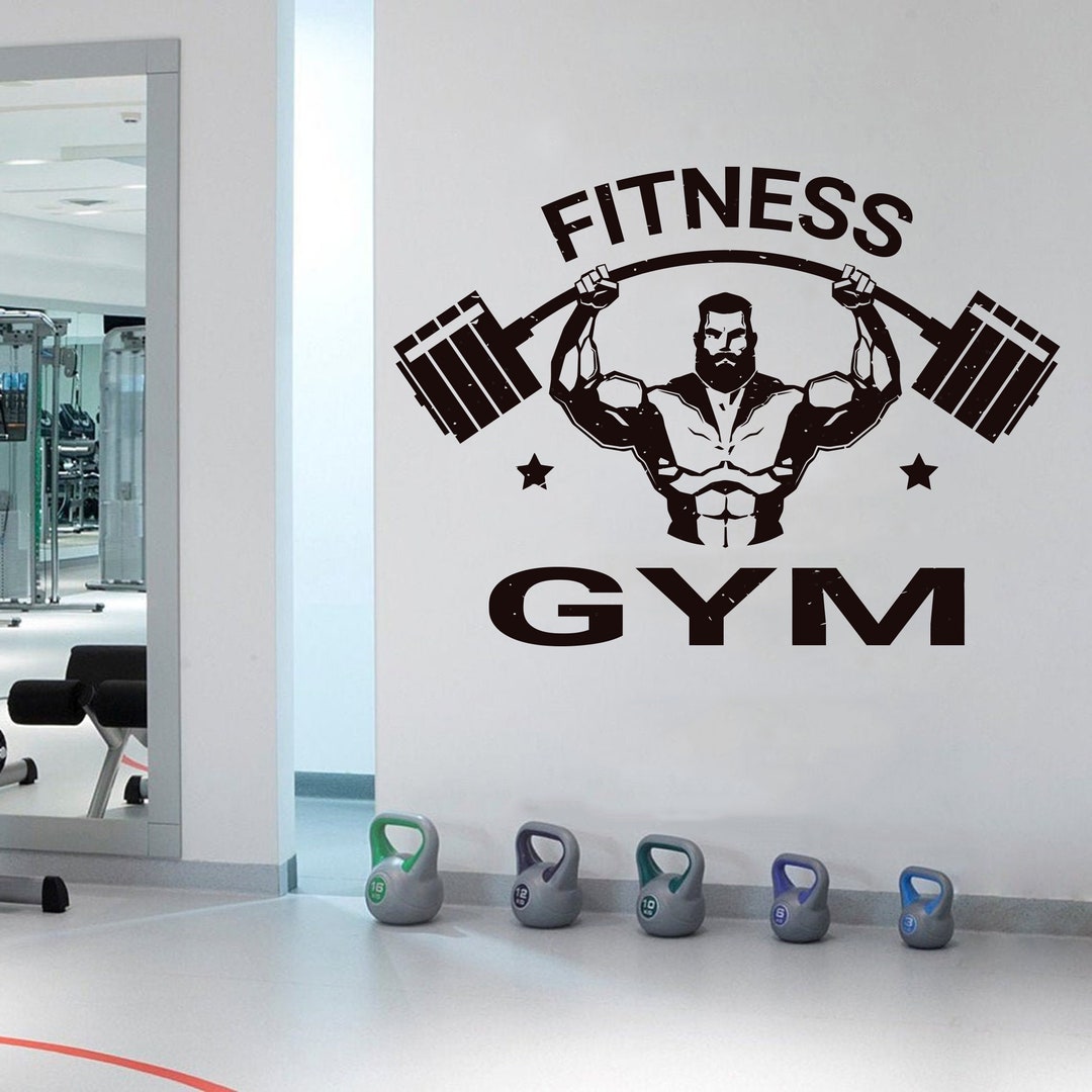 Gym Wall Decal, Fitness Workout Wall Decal, Fitness Gym Club Decor ...