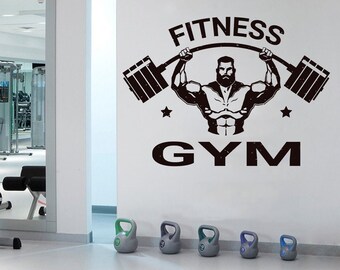 Fitness Gym Club Decor Gym Wall Decal Fitness Workout Wall | Etsy