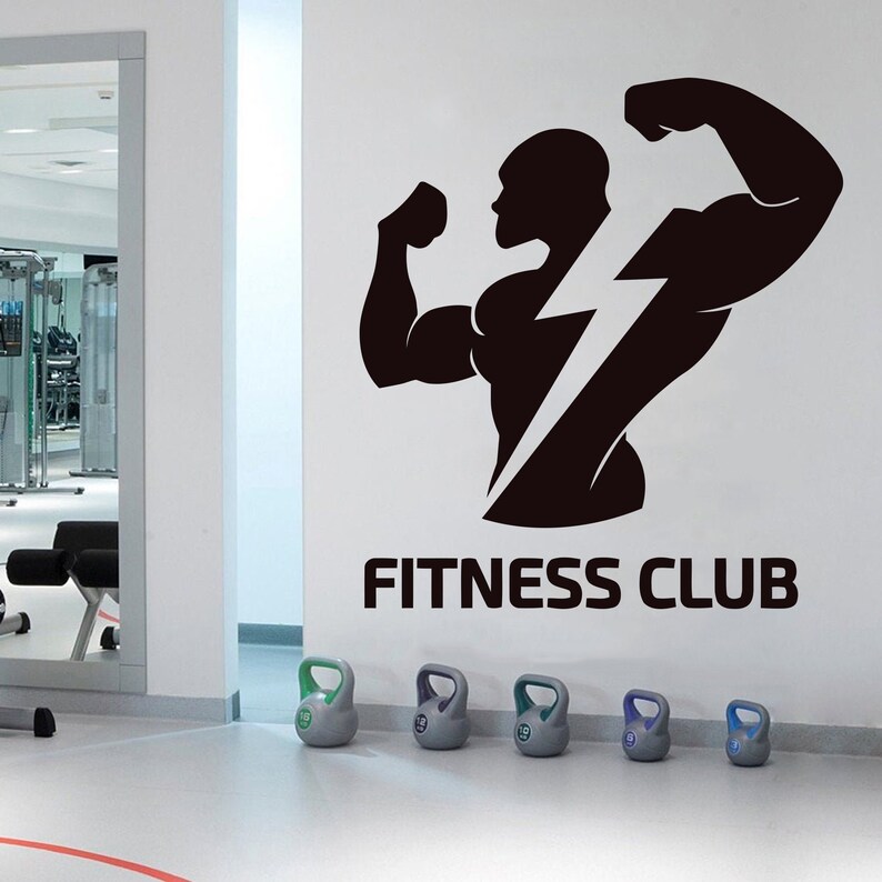 Gym Wall Decal Fitness Workout Wall Decal Fitness Gym Club - Etsy