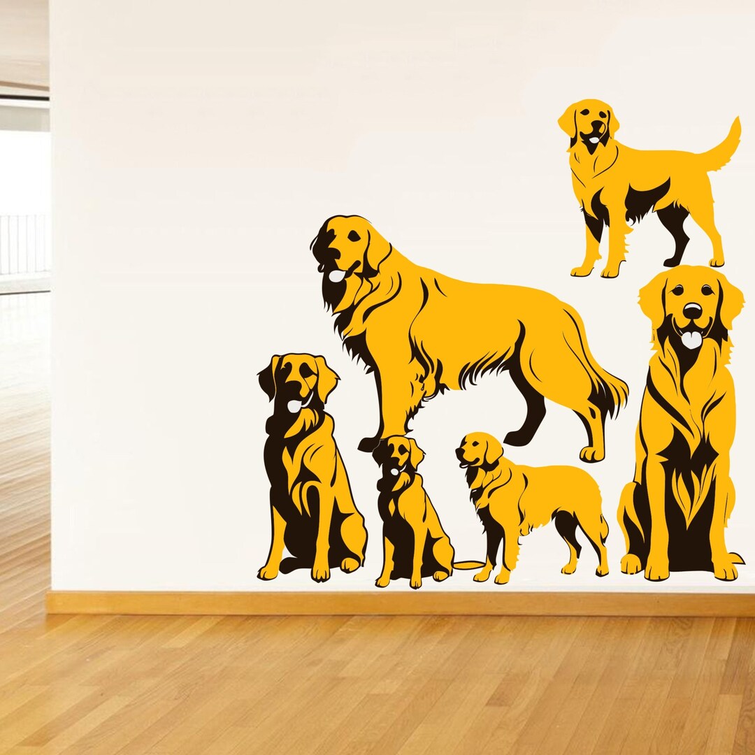 Golden Retriever Dog Wall Decals, Grooming Wall Decor, Veterinary ...