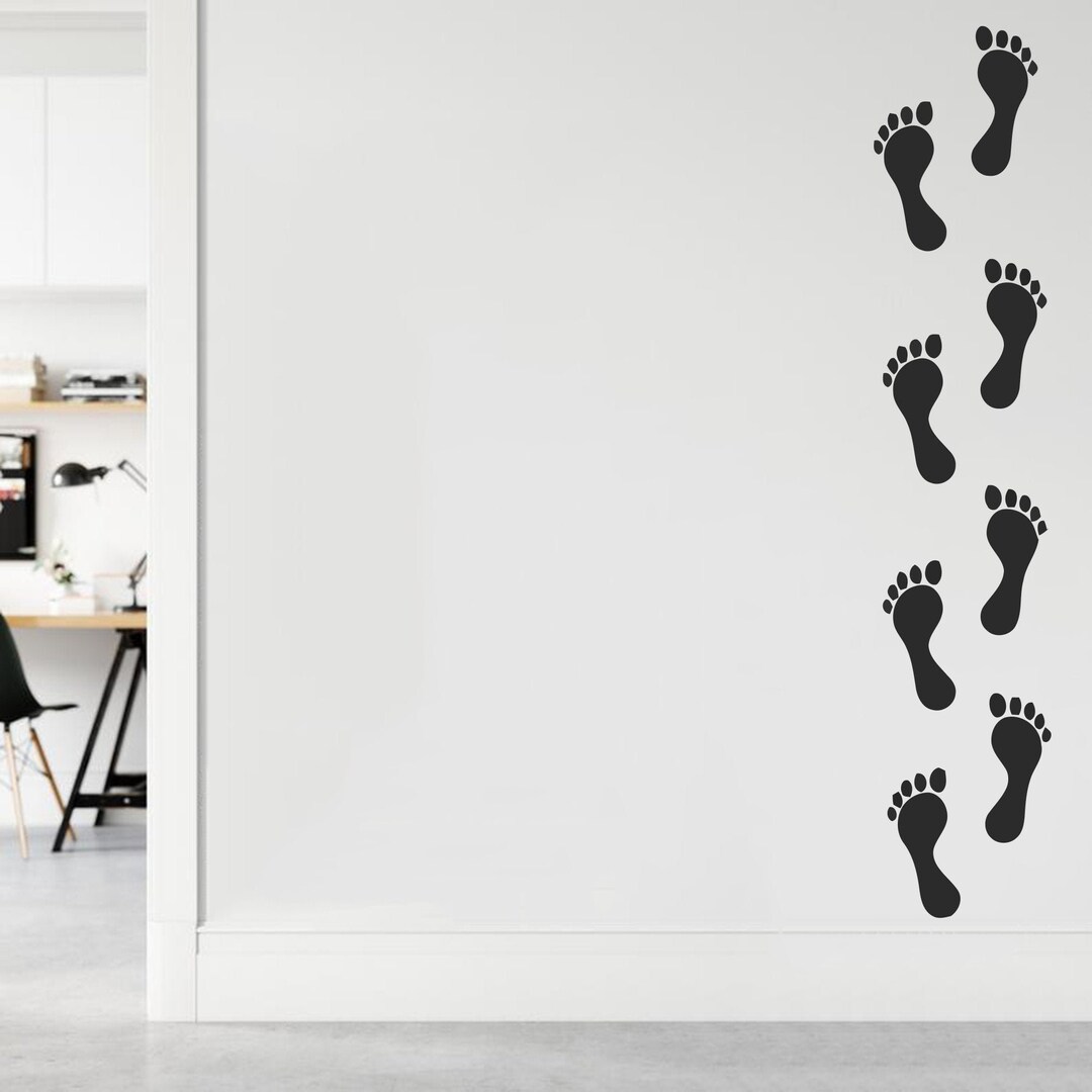 Footprints Wall Vinyl Decal - Footprint Mural - Walking Wall Sticker ...