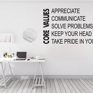 Core Values Our Values Office Wall Art, Motivational Inspiring Wall Art ...