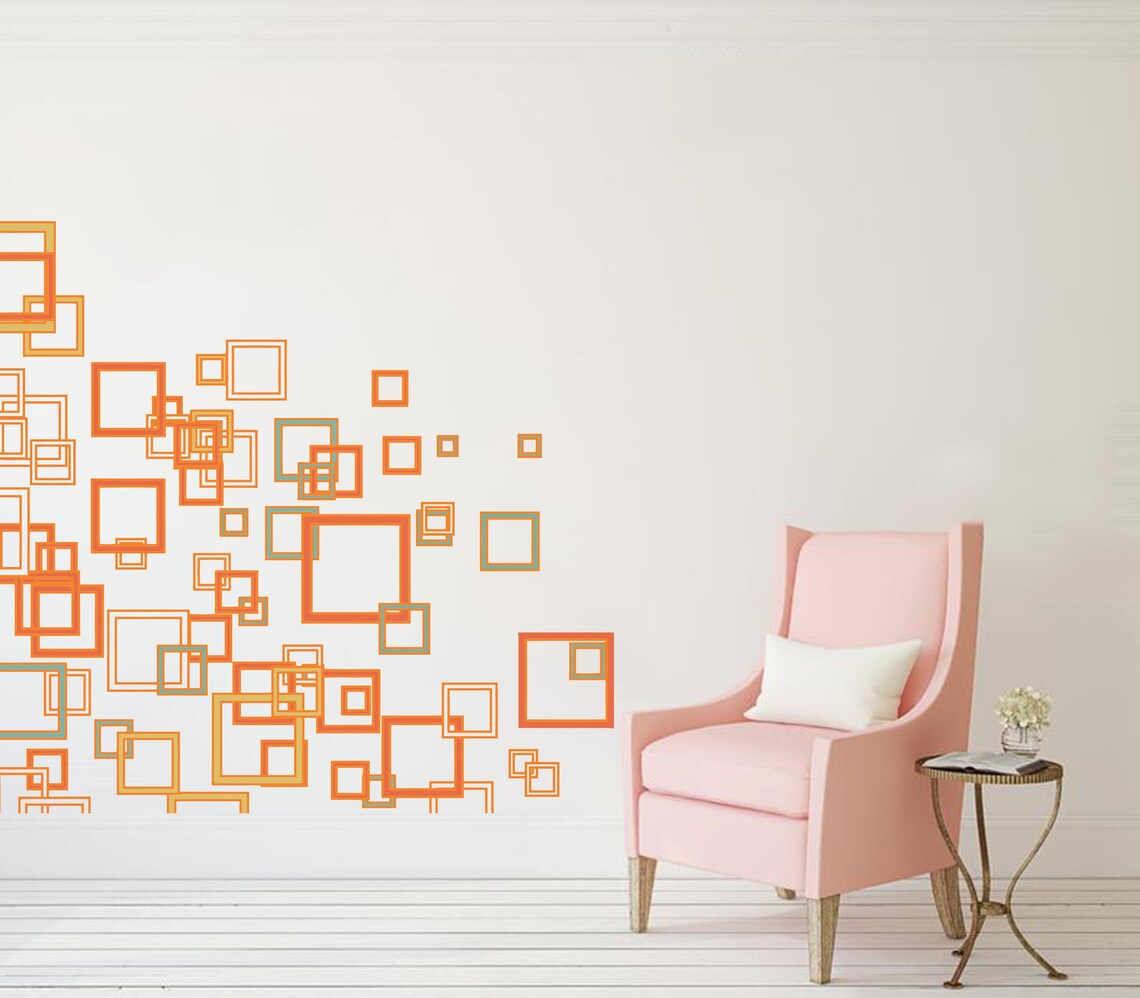 Squares Wall Decal Square Wall Sticker Office Decor - Etsy