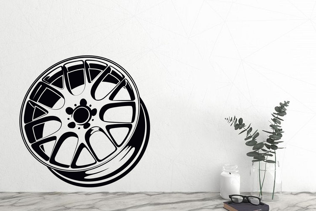 Rims Wall Decals Rim Shop Wall Vinyl Car Rims Stickers Art Garage Wall ...