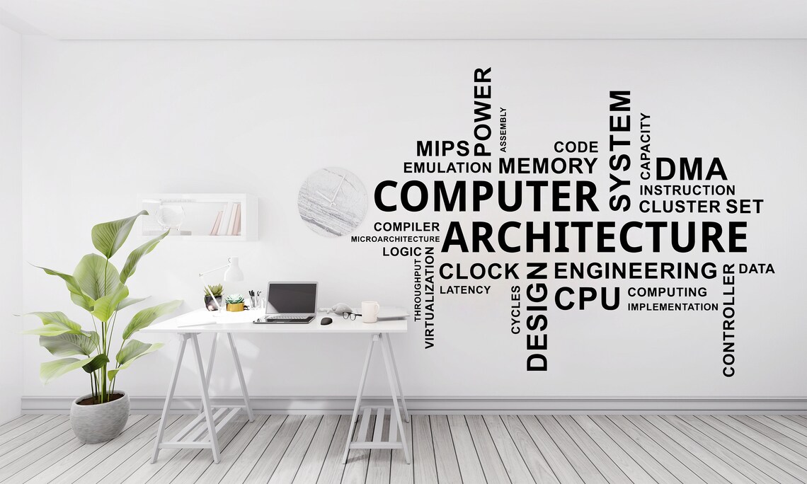 Computer Architecture Vinyl Wall Art Decals Technology Wall | Etsy