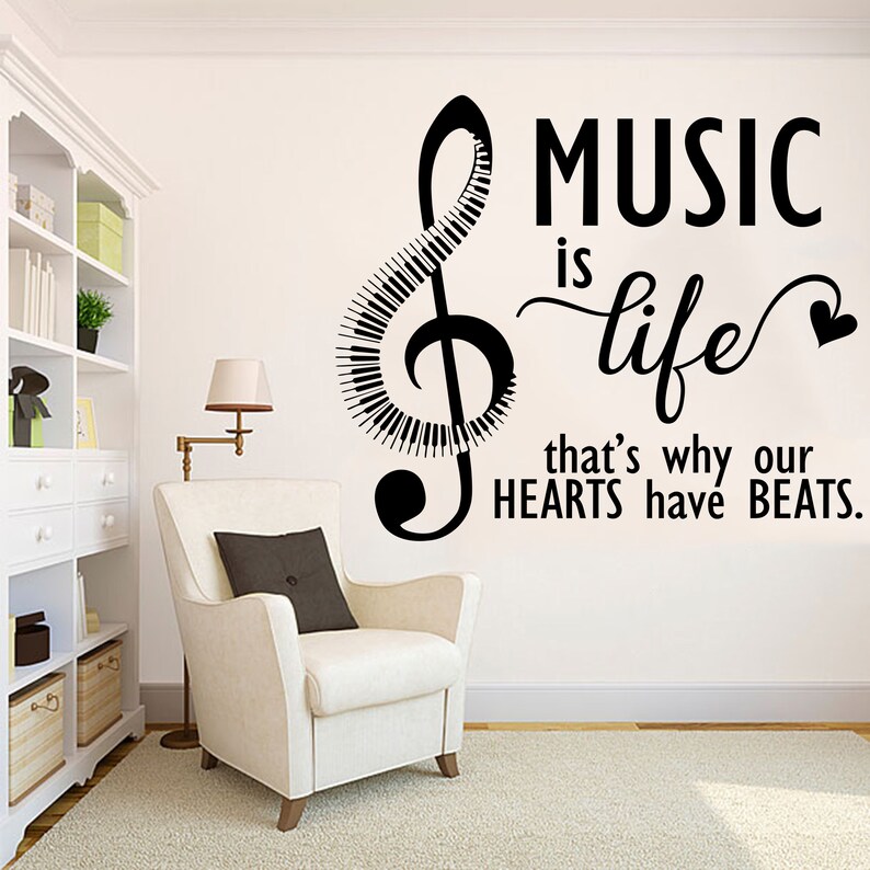 Music Wall Decal Music Wall Sticker Music Quotes Decals - Etsy