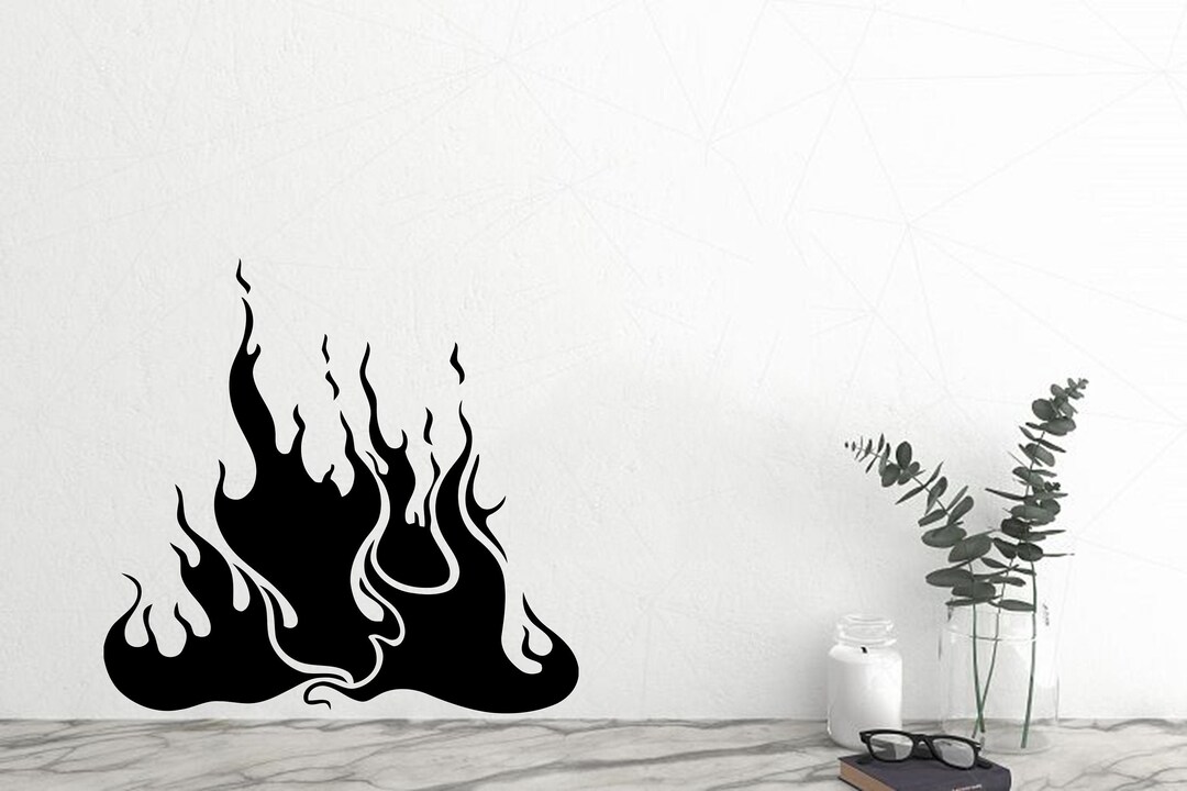 Flames Decals Fire Place Wall Art Flame Decoration Fire Flame Wall ...