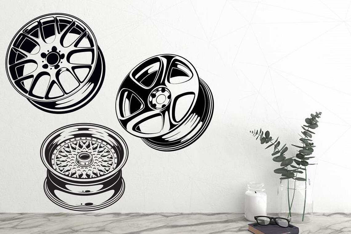 Rim Shop Wall Vinyl Car Rims Stickers Art Garage Wall Decor - Etsy