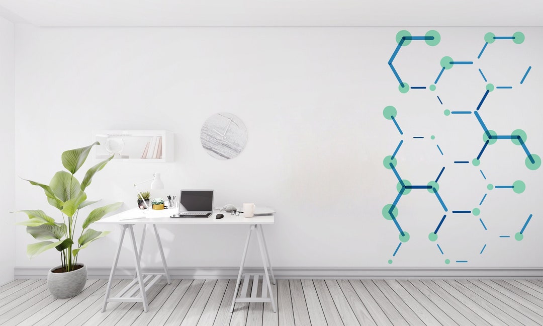 Polygon Hexagon Wall Decal, Geometric Wall Decals, Hexagon Wall Decal ...