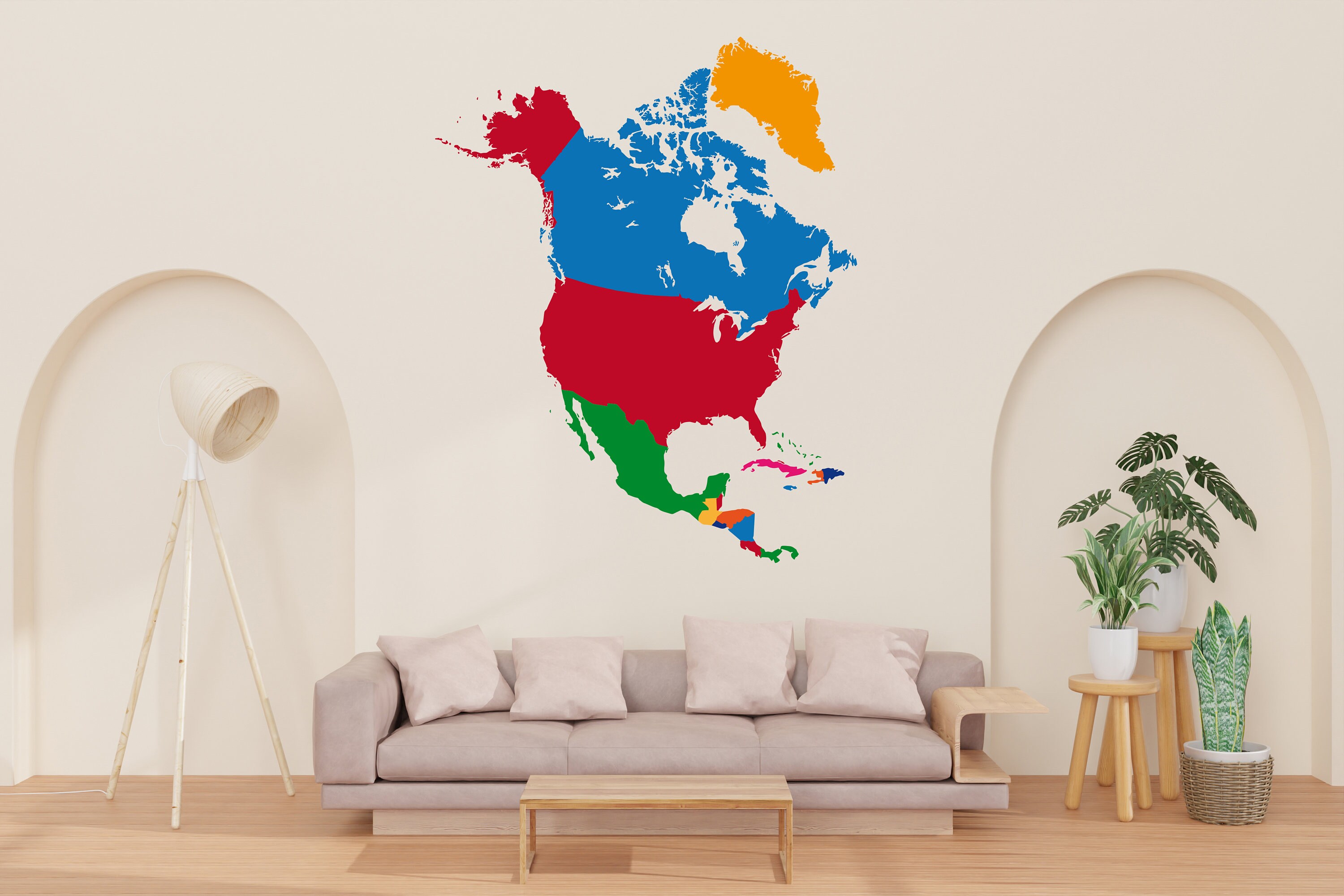 North America Continent Wall Vinyl Decal North America Map - Etsy