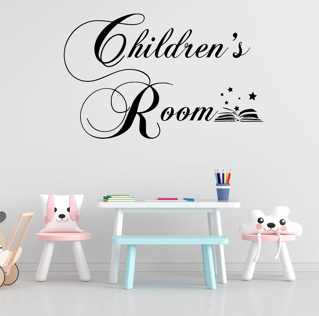 Children's Room Sign Reading Room Book Library Vinyl Wall Art Decals ...