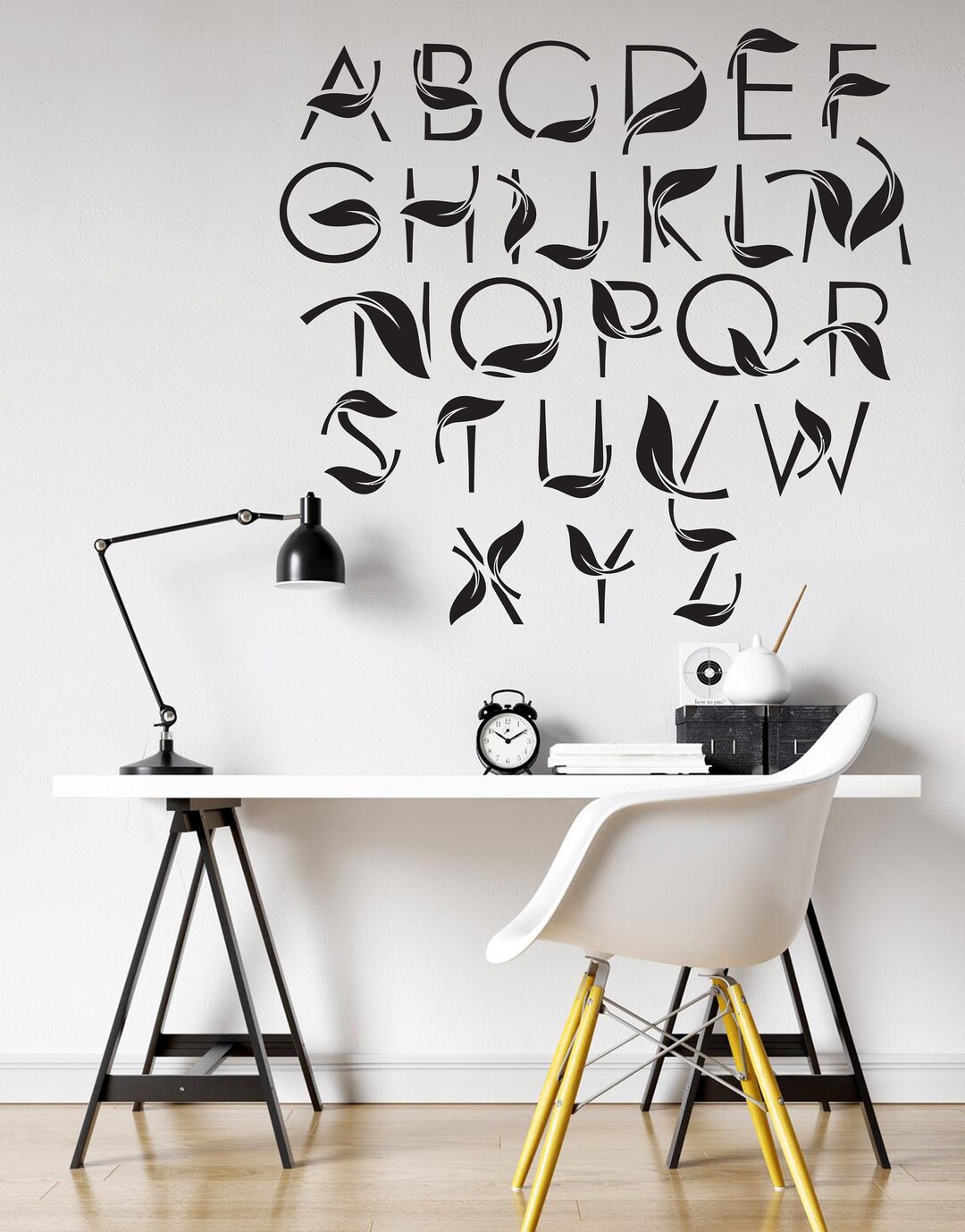 English Alphabet Vinyl Wall Art Decal for Home, Library Wall Decal ...