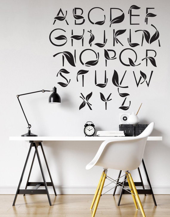 English Alphabet Vinyl Wall Art Decal for Home Library Wall | Etsy