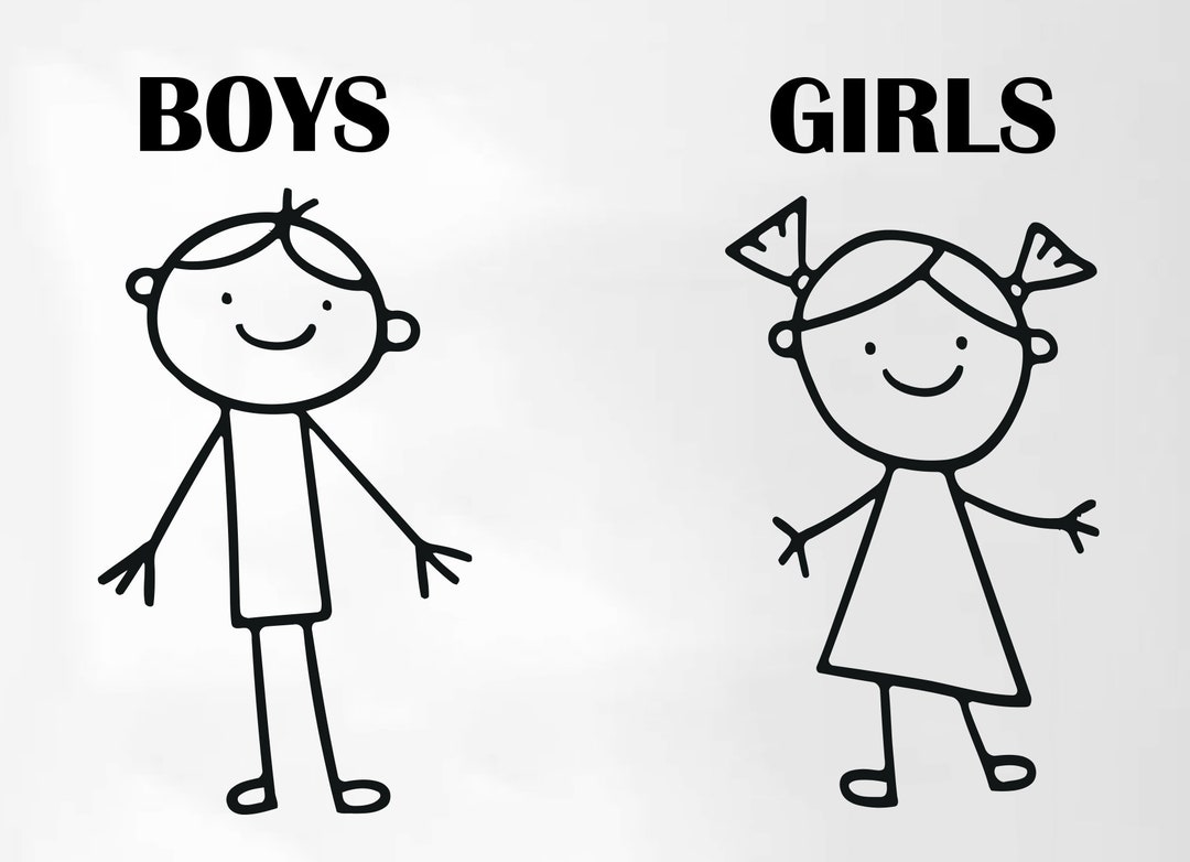 Custom Stick Figure Boys Girls Wall Decal Stick Figure Wall - Etsy