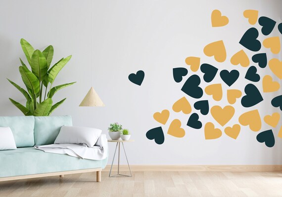 Heart Wall Decals Heart Vinyl Decals Heart Wall Decals | Etsy