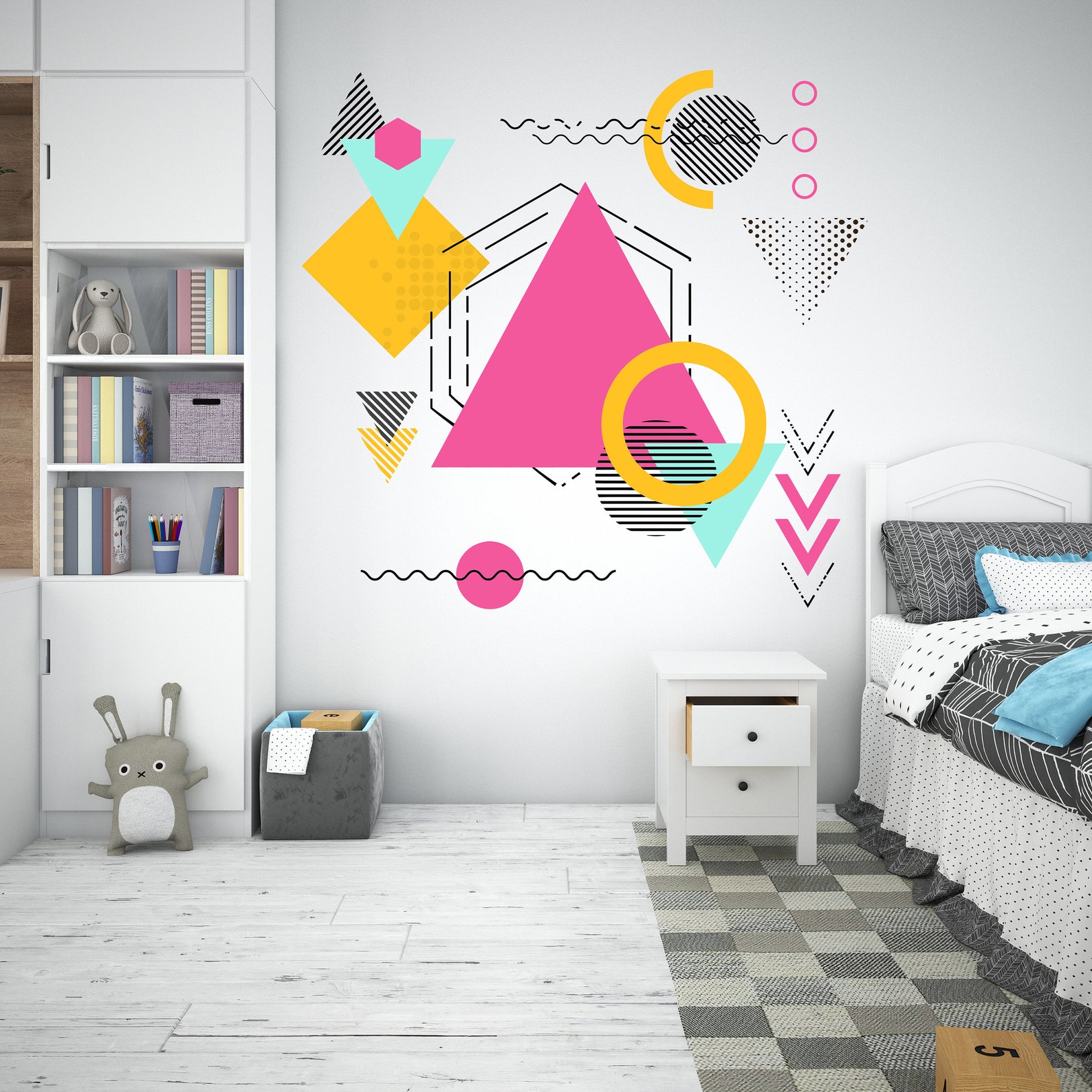 Geometric Abstract Vinyl Wall Art Decals Office Wall Art | Etsy
