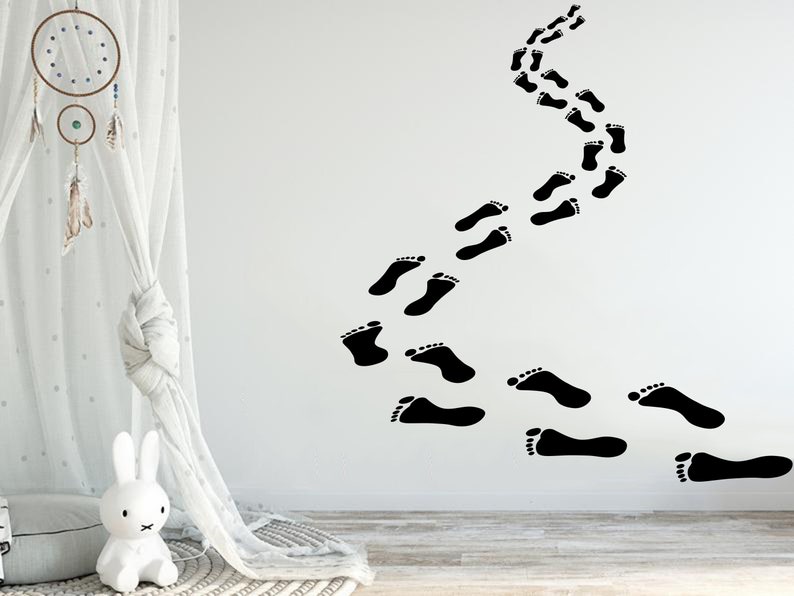 Footprints Wall Vinyl Decal Traces Legs Home Interior | Etsy