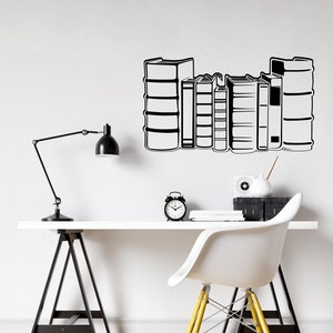 Books Vinyl Wall Art Decal for Home, Library Wall Decal, Education ...