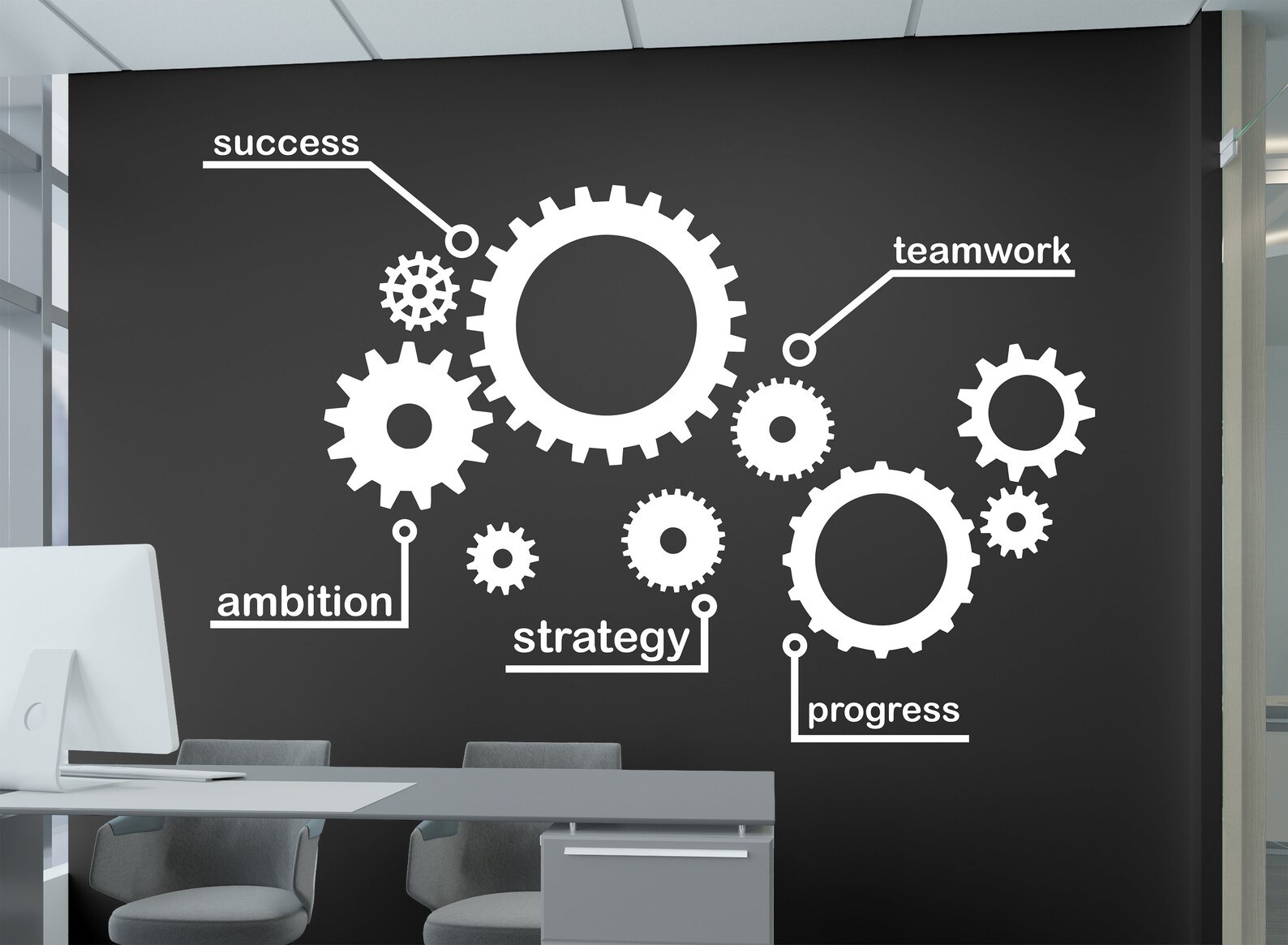 Work Office Gear Wall Decal Business Wall Decal Decoration - Etsy