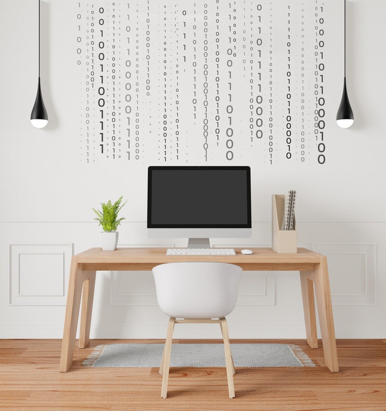Binary Code Wall Decal Technology Vinyl Wall Art Decals - Etsy