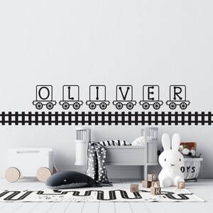 Personalized Train Wall Decal Railroad Track Wall Vinyl Stickers Train ...
