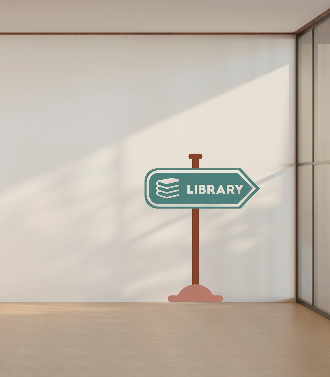 Library Sign Vinyl Wall Art Decals, Library Wall Decal, Education ...