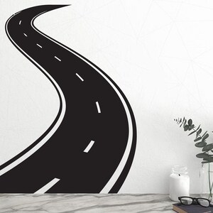 Road Wall Decal Sticker, Tire Track Wall Sticker, Road Wall Decals ...