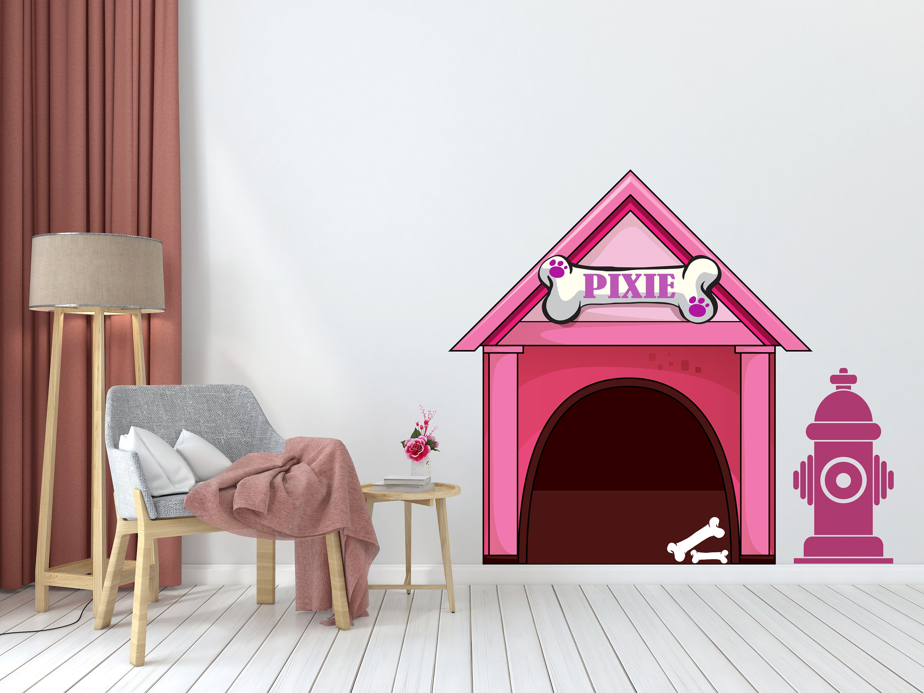 Dog House Fire Hydrant Wall Vinyl Decal Dog Wall Decals - Etsy