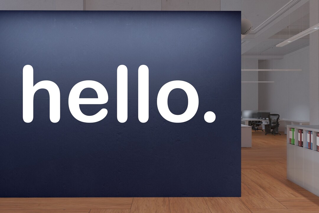 Hello Welcome Sign Office Wall Decal, Hello Decal, Office Wall Art ...