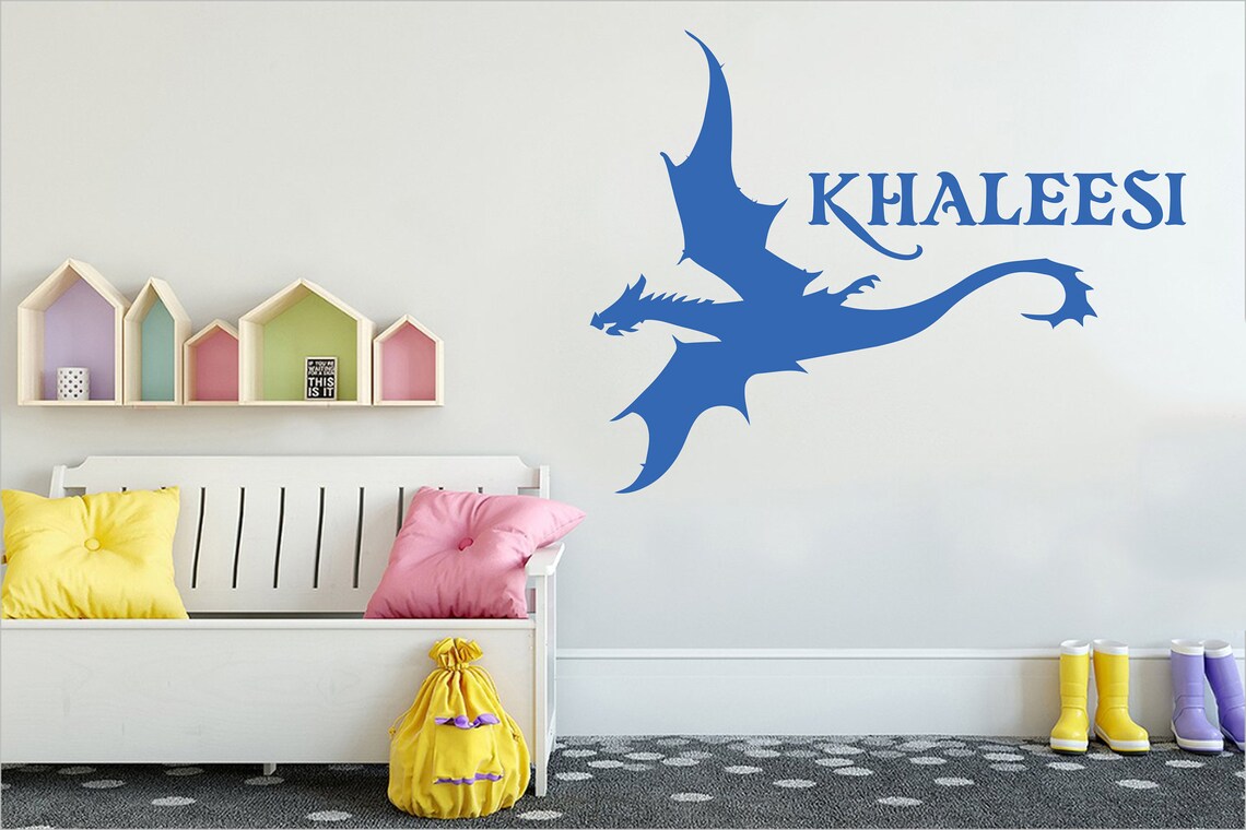 Personalized Name Dragon Vinyl Decal Dragon Wall Decal Animals - Etsy