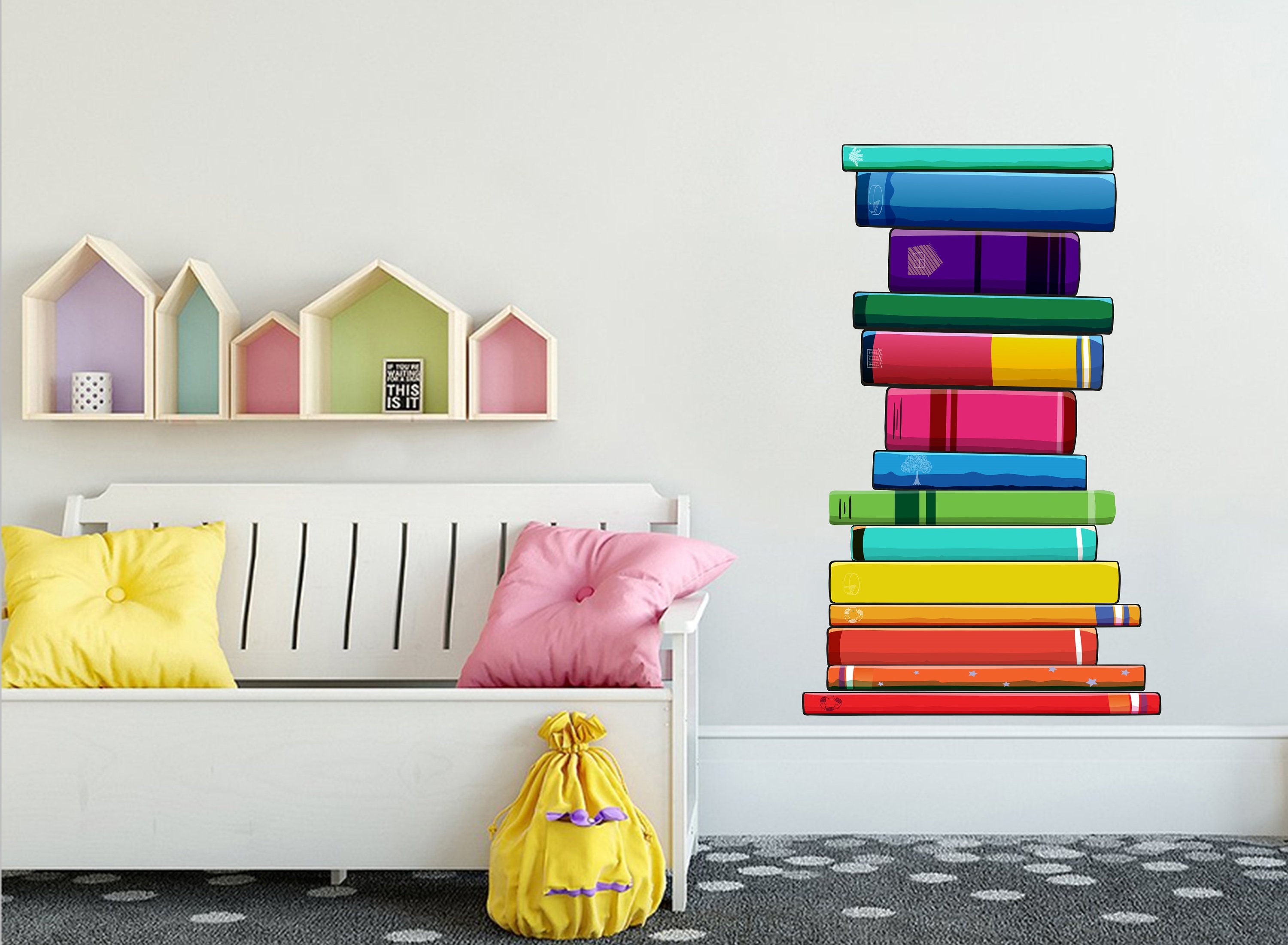 Books Vinyl Wall Art Decal for Home Library Wall Decal - Etsy
