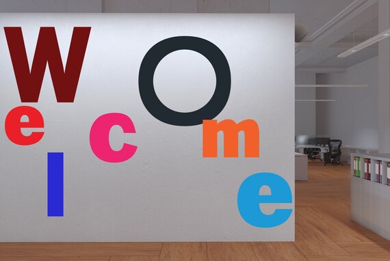 Welcome Sign Office Wall Decal Welcome Decal Office Wall - Etsy
