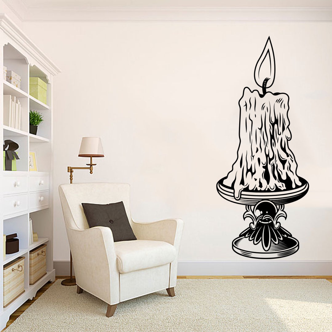 Melting Candle Wall Decal, Candle Wall Decal, Burning Candle Wall ...