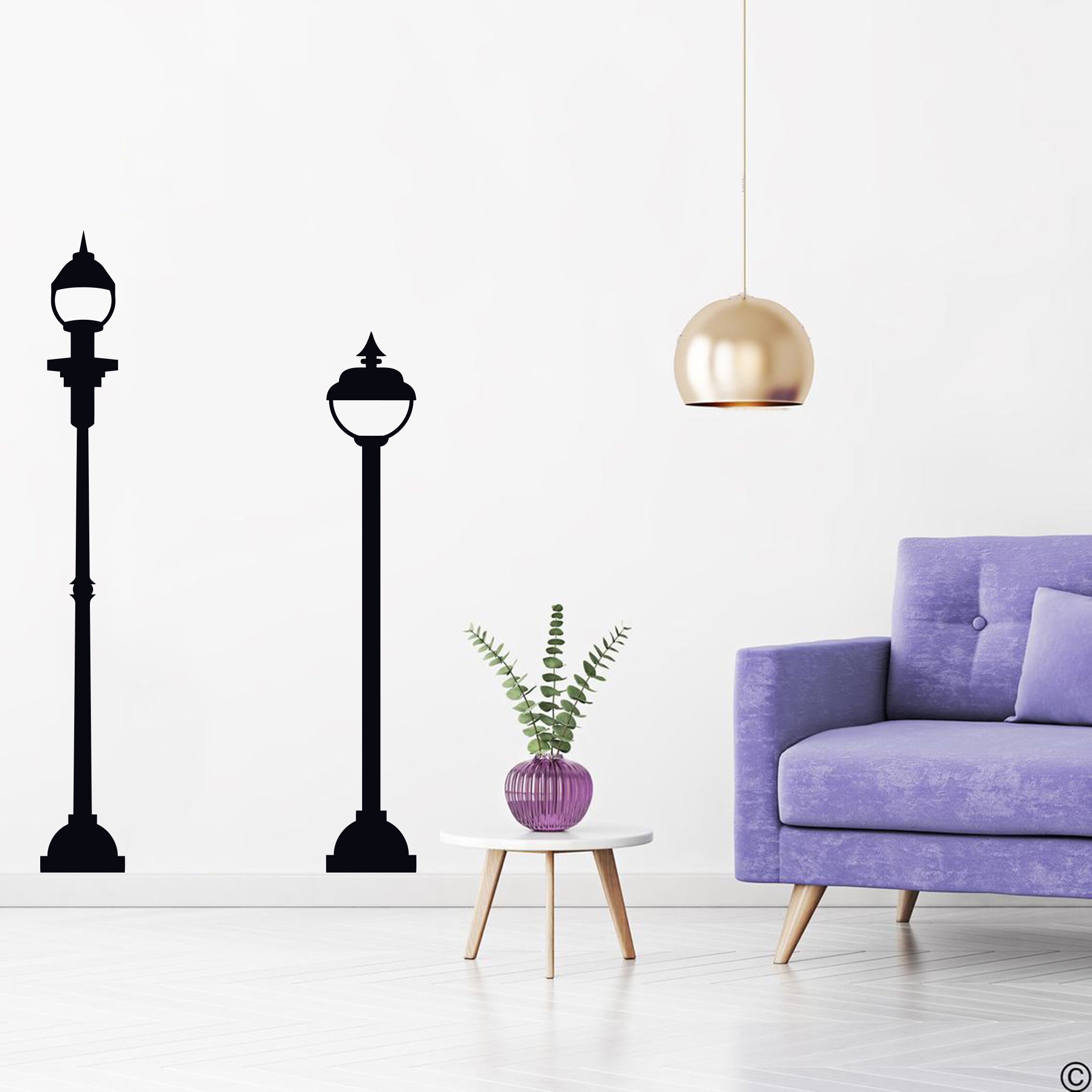 Lamp Wall Decals Street Lamp Wall Decal Hallway Wall Decal - Etsy