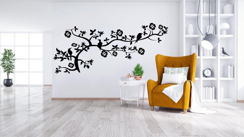 Tree Branch Wall Decal Tree Bird Leaf Vinyl Sticker Tree - Etsy