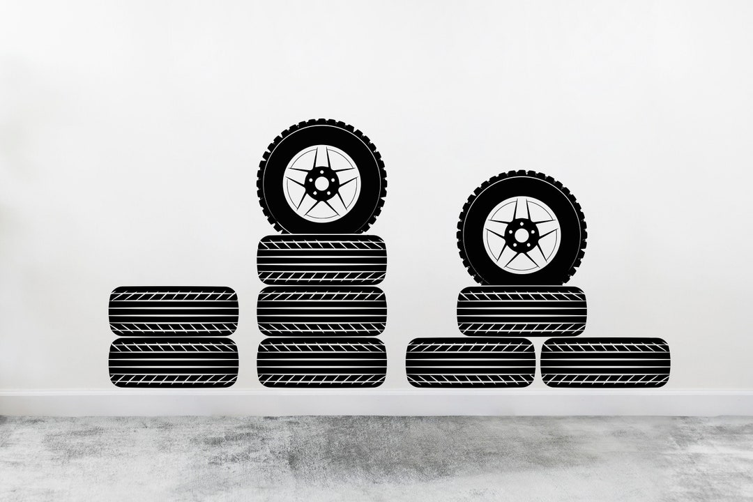 Tires Wall Vinyl Sticker Art Garage Wall Decor Wheels Wall Decal Tyres ...