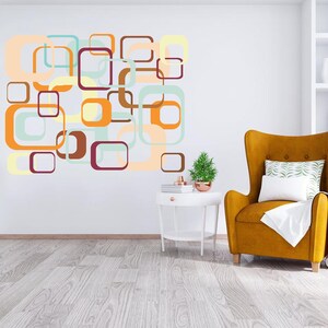 Squares Wall Decal, Square Wall Sticker Office Decor, Geometric Wall ...