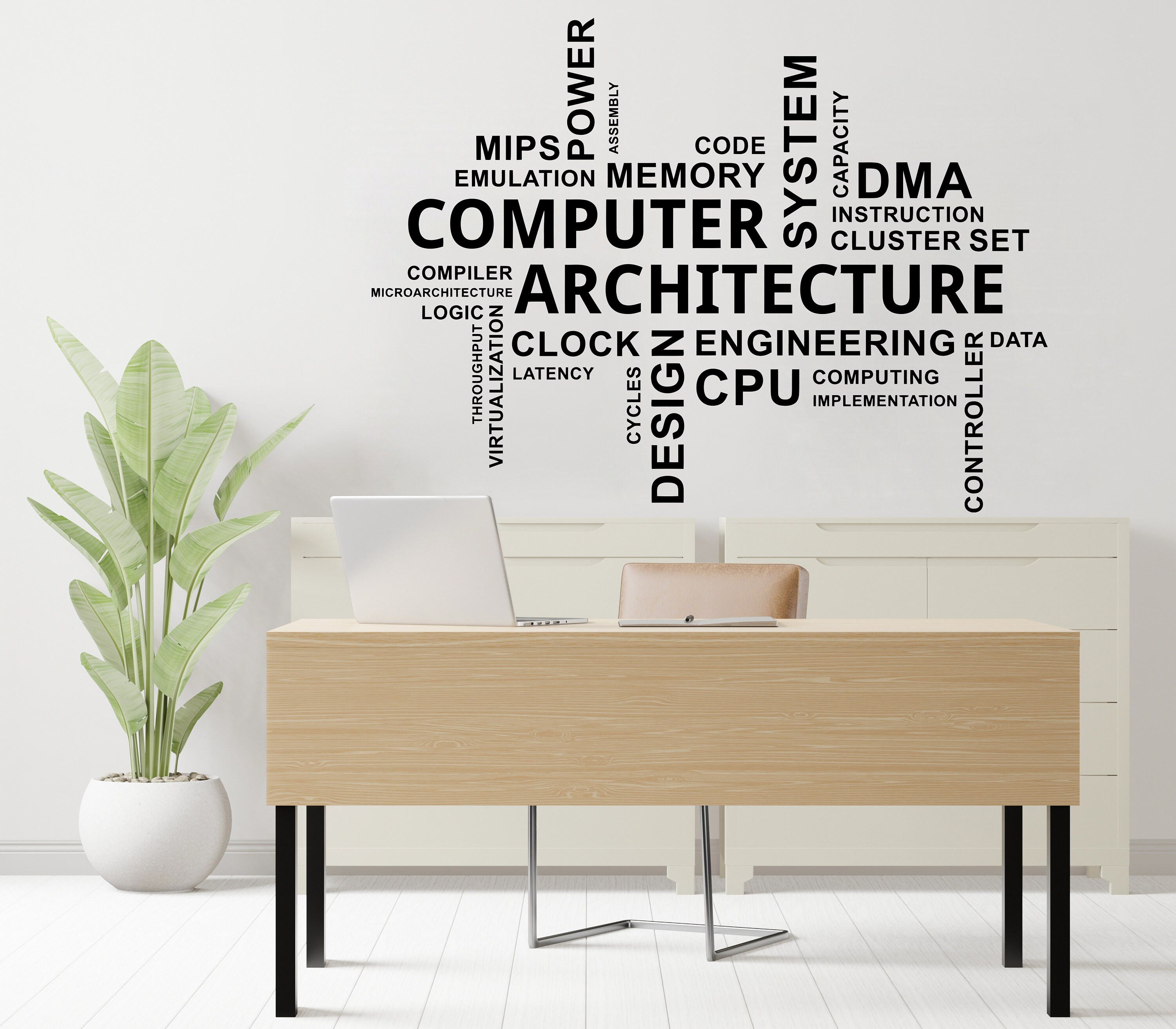 Computer Architecture Vinyl Wall Art Decals Technology Wall | Etsy
