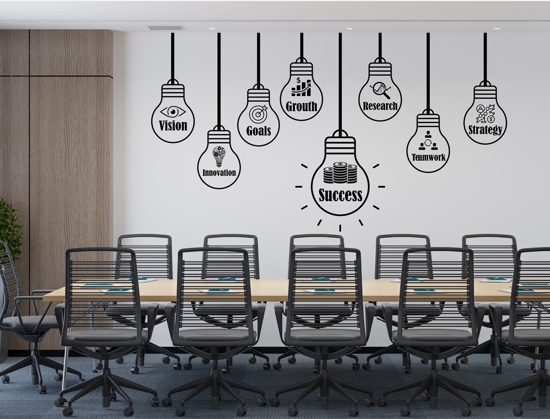 Lightbulb Idea Motivation Teamwork Success Wall Decal-work Office Wall ...