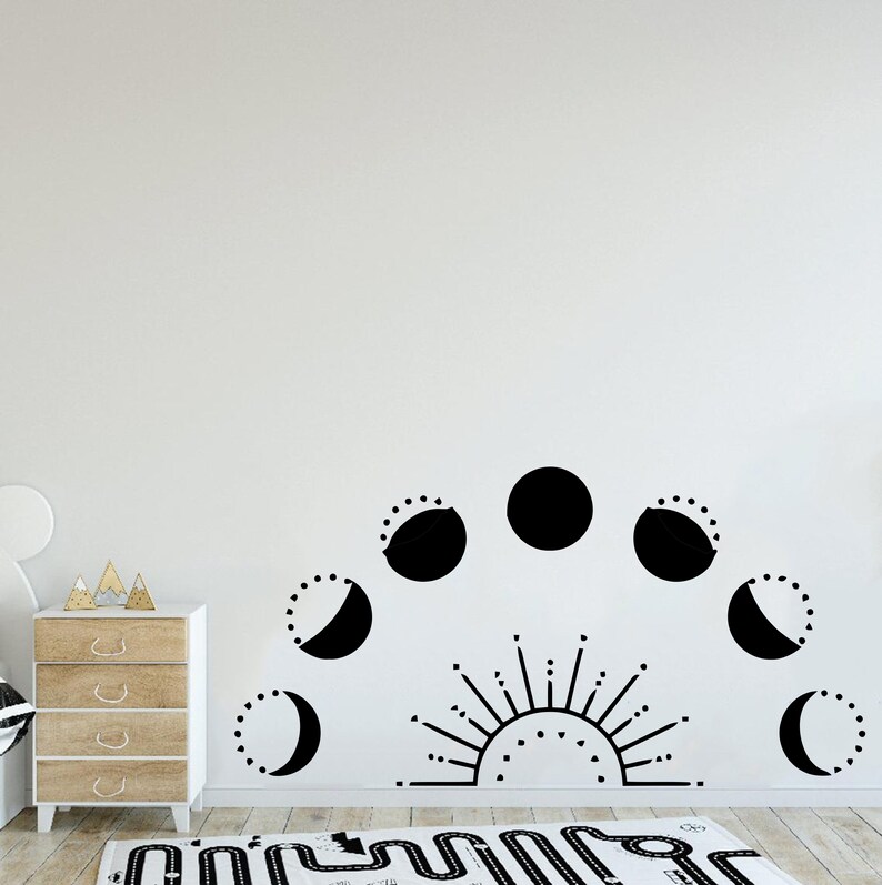 Moon Phase Decor Moon Phases Wall Decal Astronomy Decal - Etsy