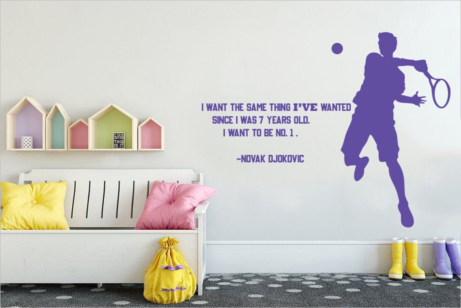 Tennis Quotes Wall Decal Tennis Stickers Decals Tennis Wall | Etsy