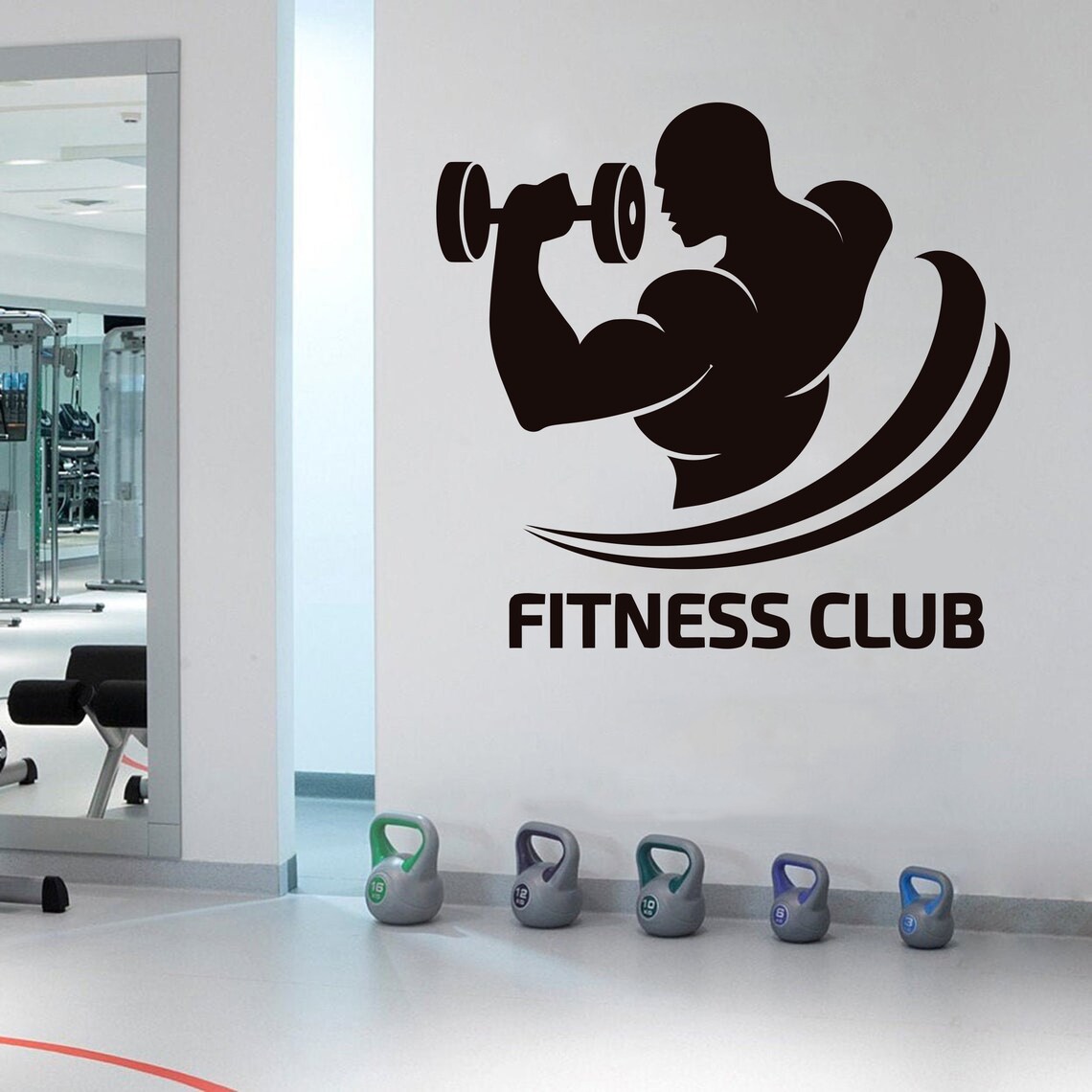 Gym Wall Decal Fitness Workout Wall Decal Fitness Gym Club - Etsy