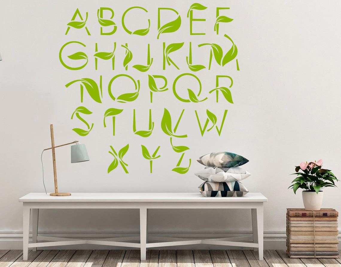 English Alphabet Vinyl Wall Art Decal for Home Library Wall | Etsy