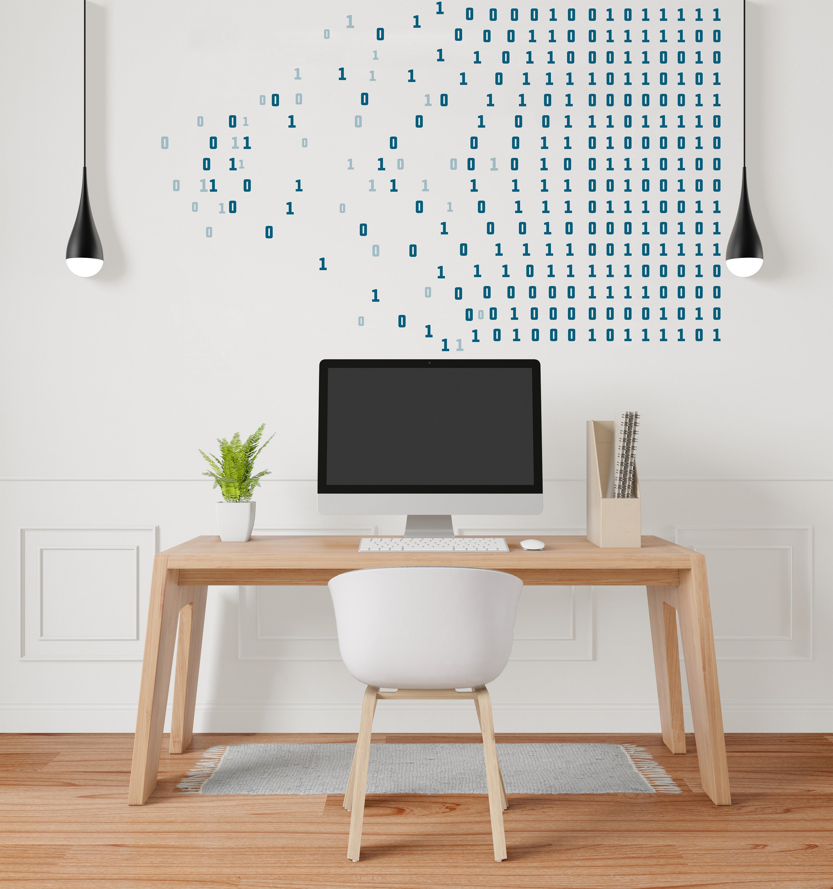 Binary Code Wall Decal Technology Vinyl Wall Art Decals - Etsy